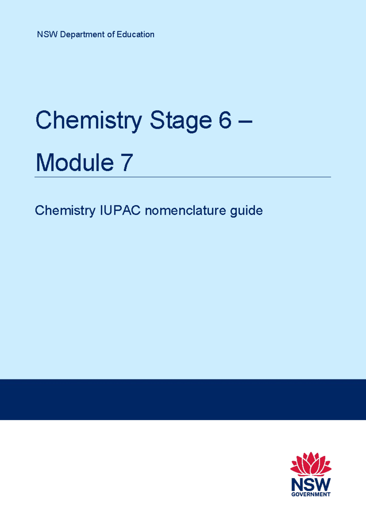 Science s6 chemistry module 7 iupac nomenclature guide - NSW Department ...