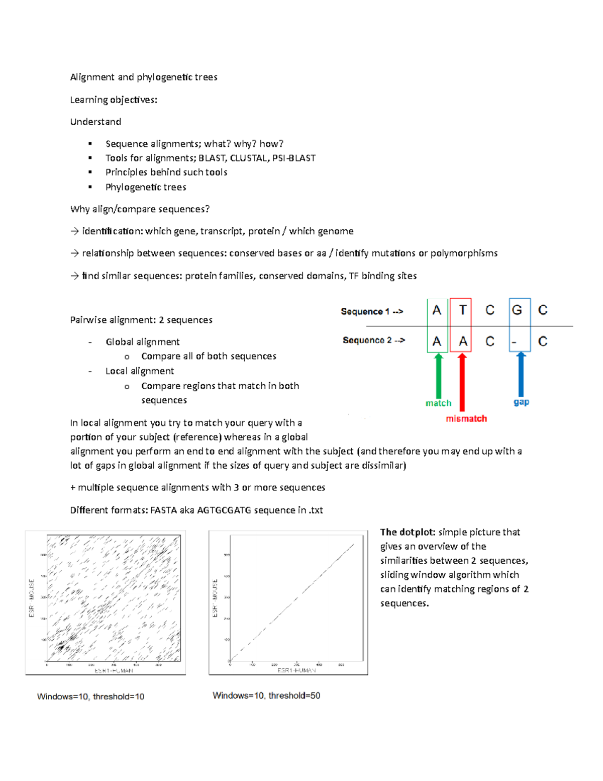 Alignment and phylogenetic trees - Alignment and phylogenetic trees ...