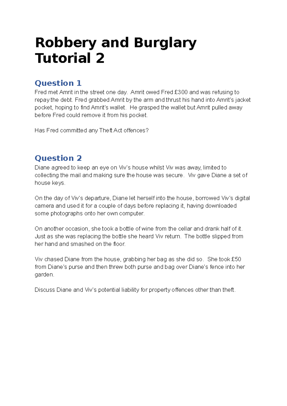 Robbery and Burglary Tutorial 2 - Robbery and Burglary Tutorial 2 ...