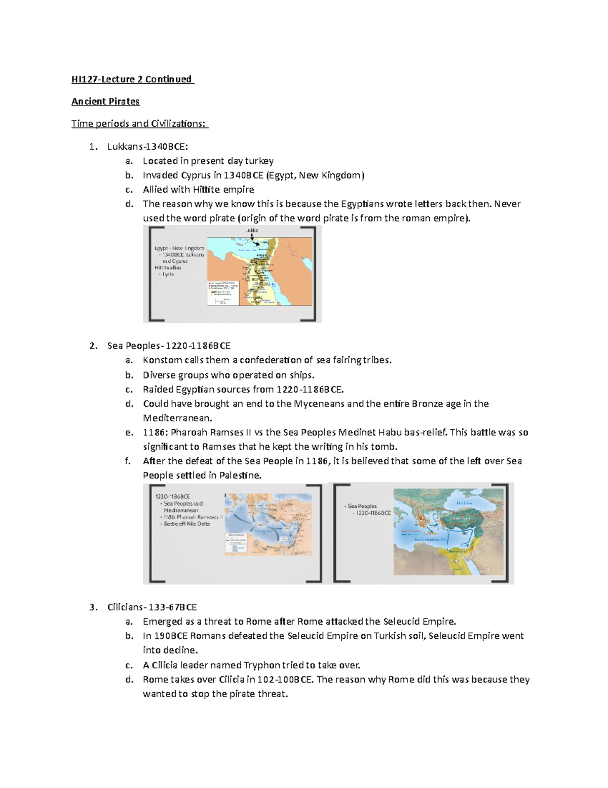 Ancient pirates - Lecture notes 4 - HI127-Lecture 2 Continued Ancient ...