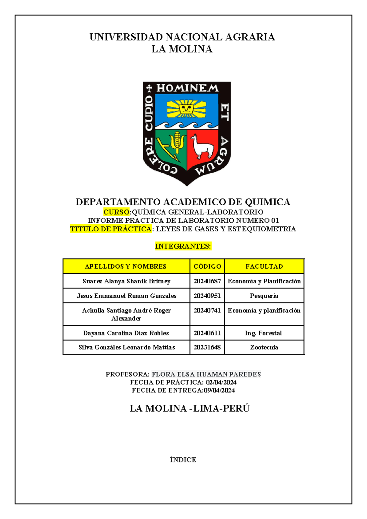 Universidad Nacional Agraria - UNIVERSIDAD NACIONAL AGRARIA LA MOLINA ...