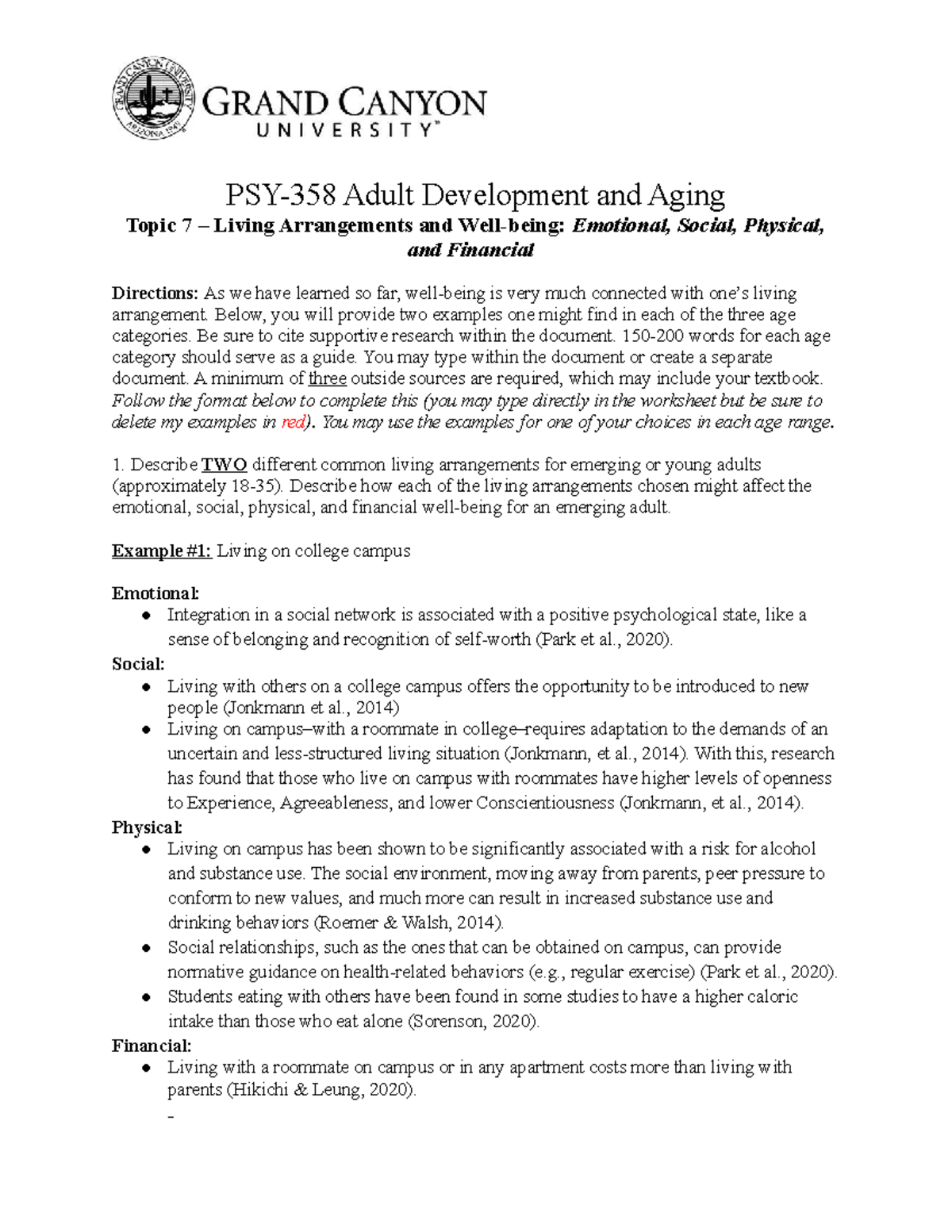 Livingarrangements Well-being - PSY-358 Adult Development and Aging Topic 7 – Living ...