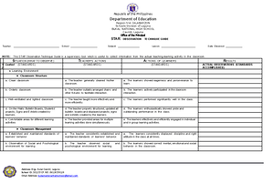 STAR Observation Technique - SITUATION (WHAT TO OBSERVE) TEACHER'S ...