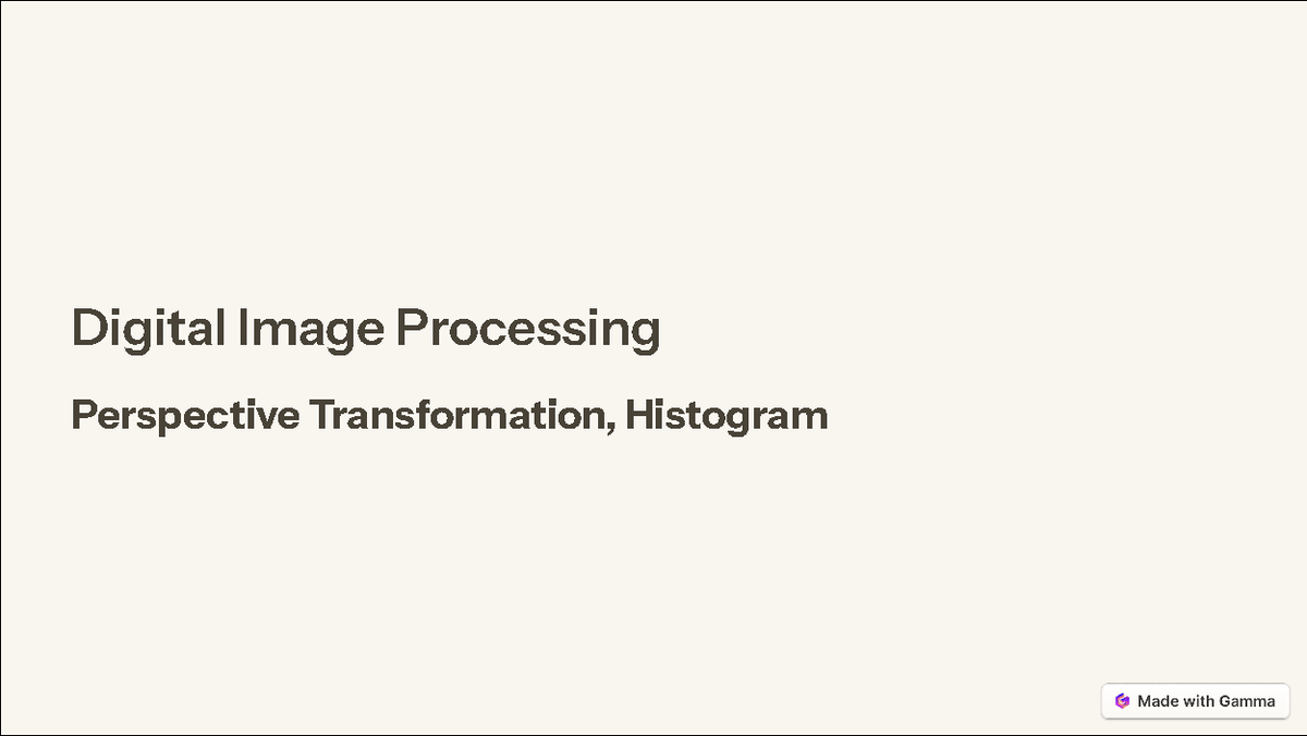 Histogram - Digital Image Processing Perspective Transformation ...