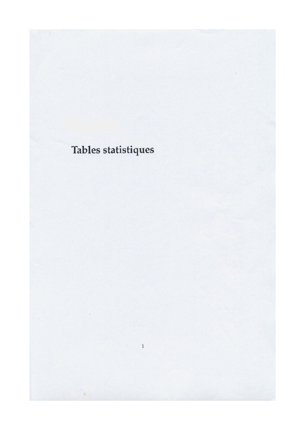 Tables Statistiques - 1 Table de la loi de Poisson 1 x 0,10 0,20 0,30 0 ...