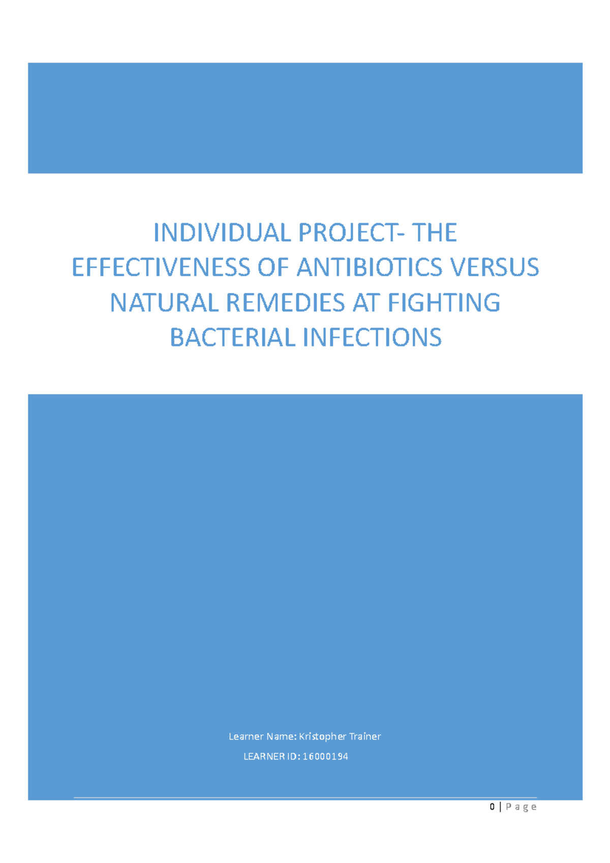 Assignment One - Initial Proposal for Individual project - Learner Name ...