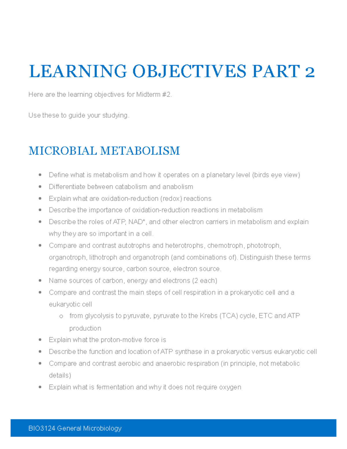 Learning objectives module 2 2023 - LEARNING OBJECTIVES PART 2 Here are ...