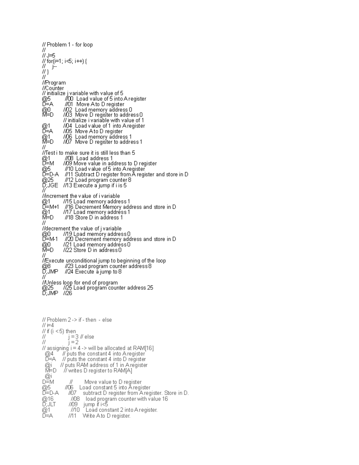 Unit 7 assignment computer sysjtems - // Problem 1 - for loop // // J ...