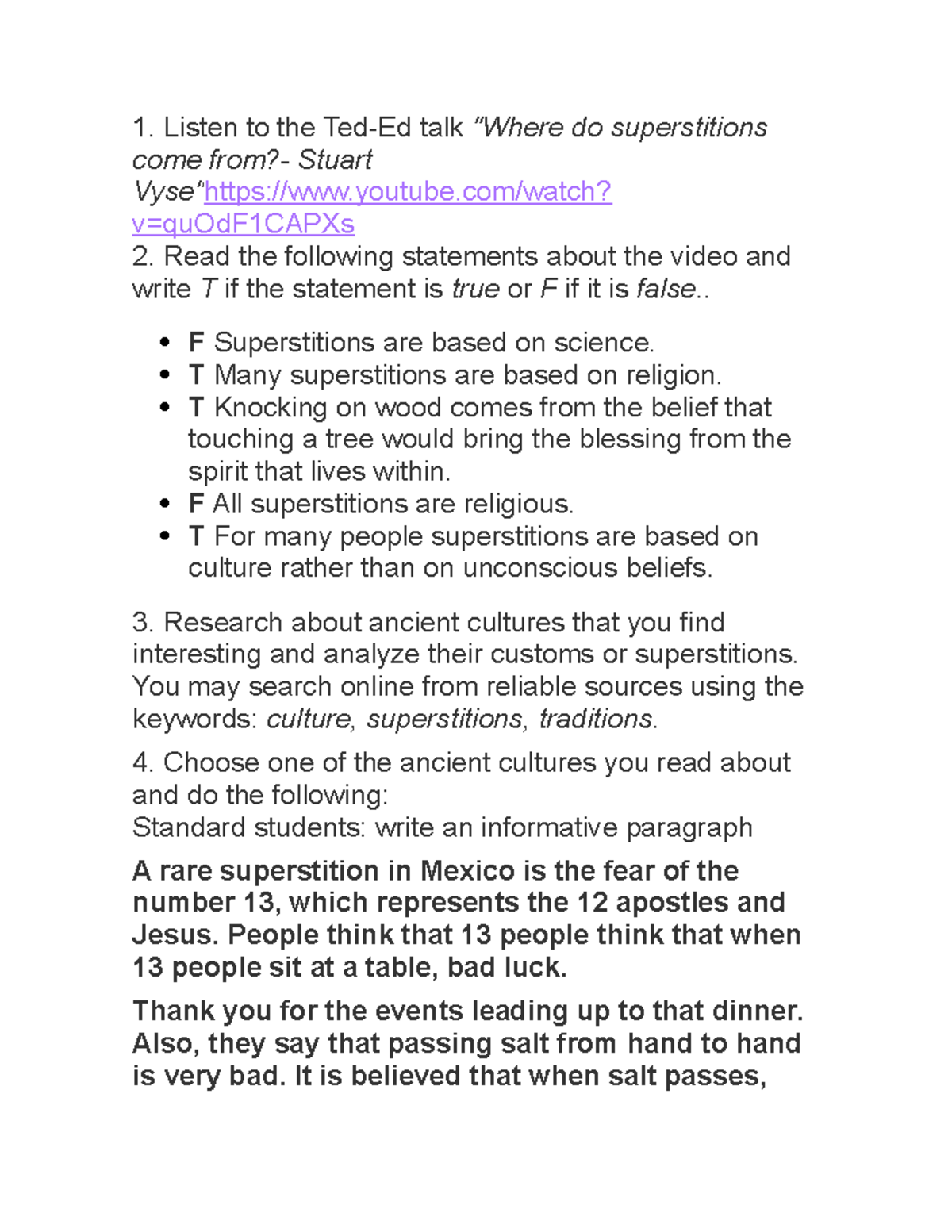 Act 7 English - Act 7 - Listen to the Ted-Ed talk "Where do ...