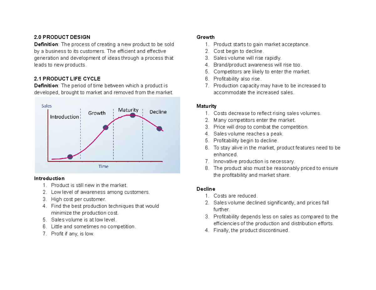 MGT345 - Chapter 2 - 2 PRODUCT DESIGN Definition: The process of ...