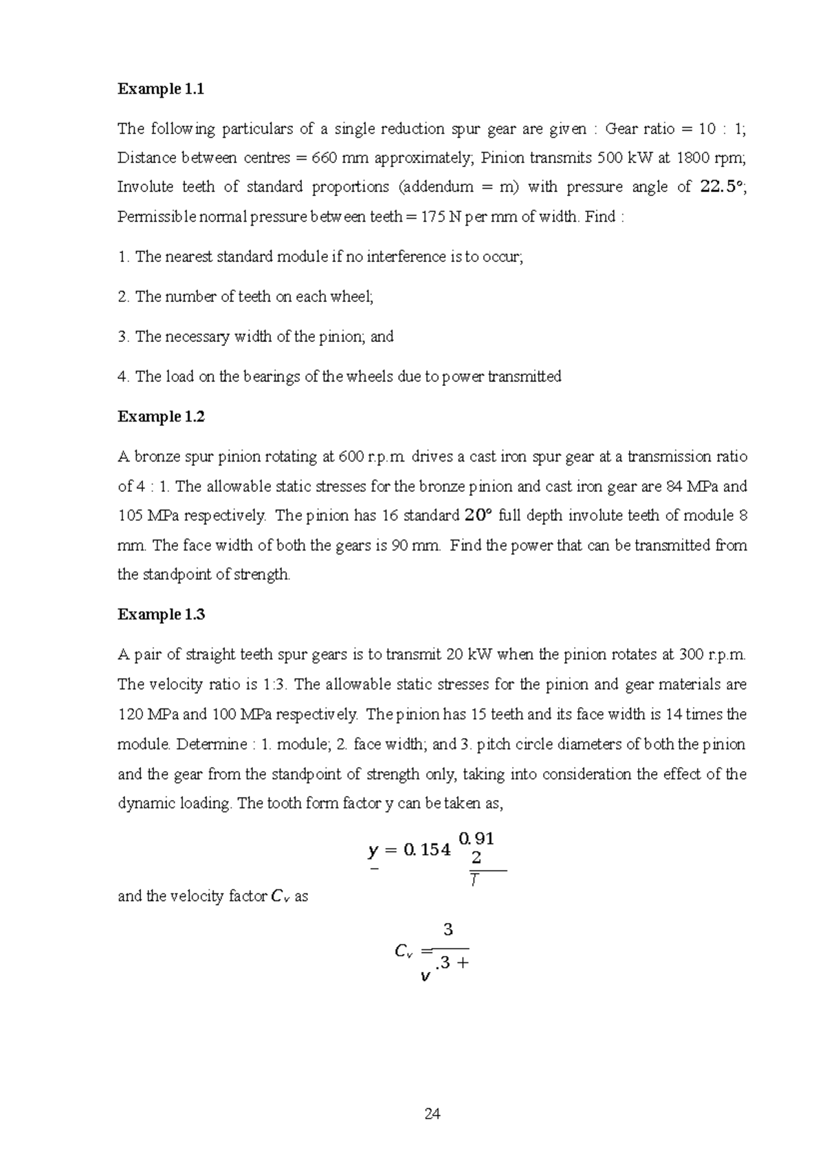 Machine Design III 2023 - Example 1. The following particulars of a ...