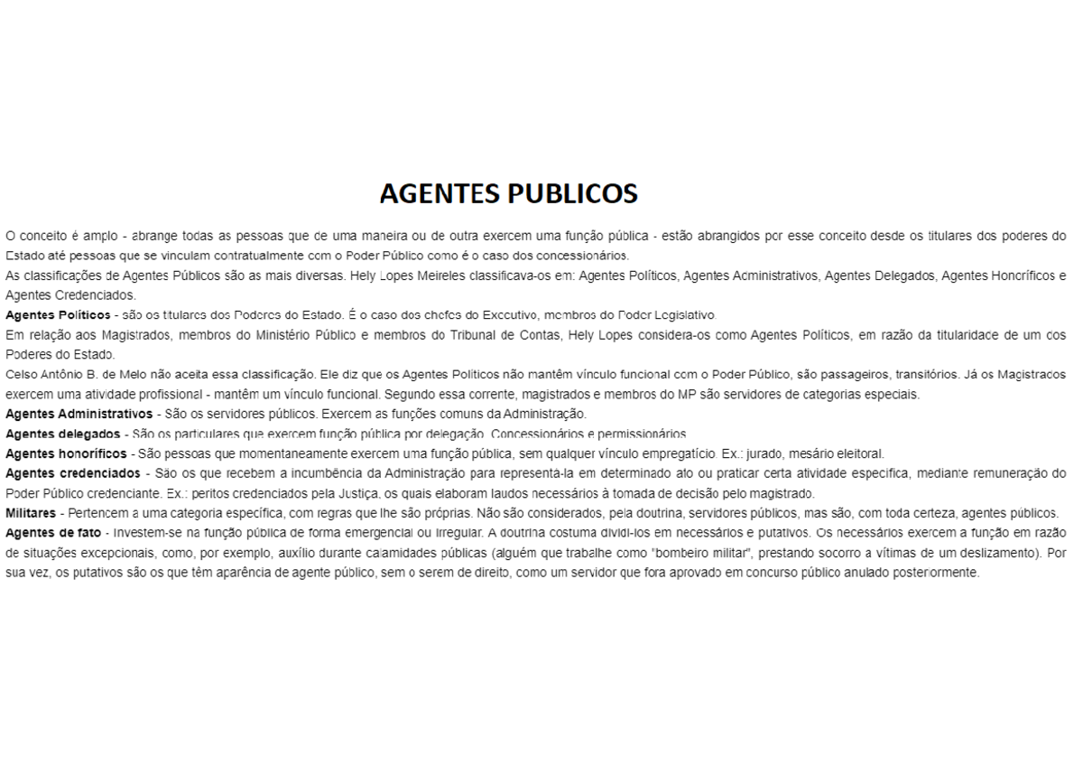 Agentes Publicos - Direito Administrativo I - Studocu