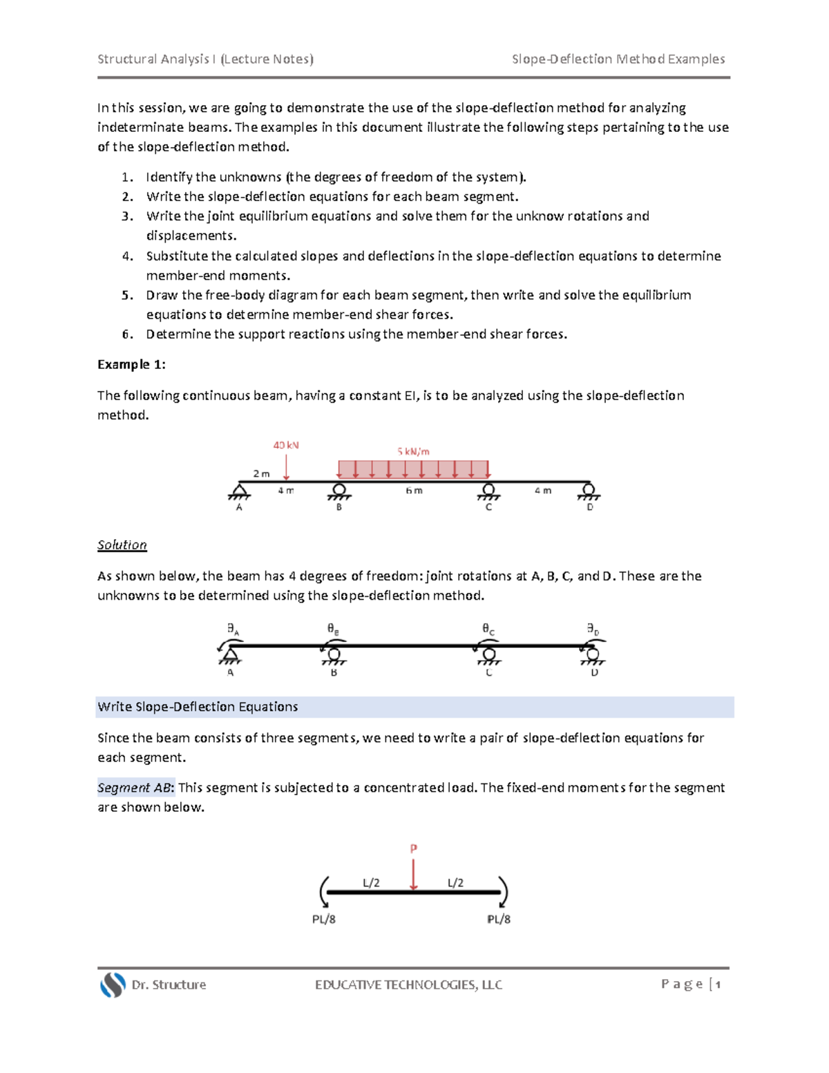 Lecture Notes Slope Deflection Examples-210420-115352 - P a g e | 1 In ...
