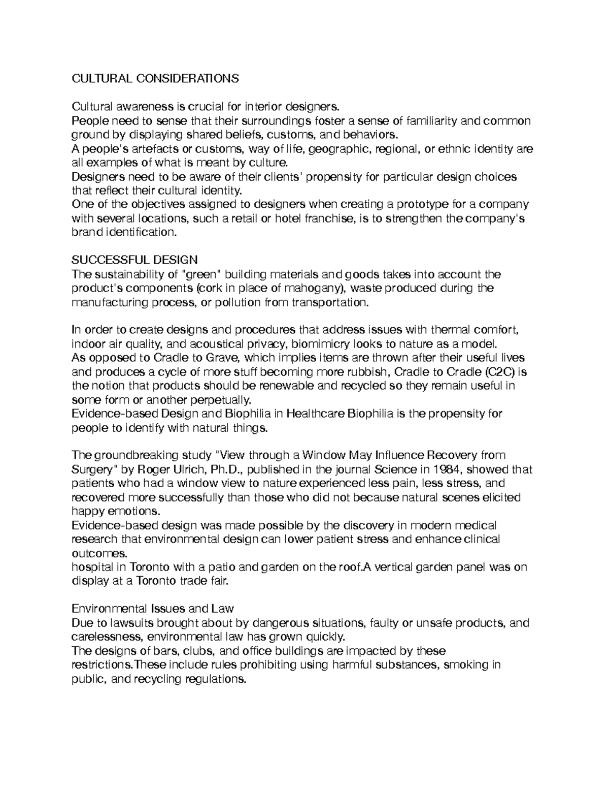 Note 6 - CULTURAL CONSIDERATIONS - CULTURAL CONSIDERATIONS Cultural ...