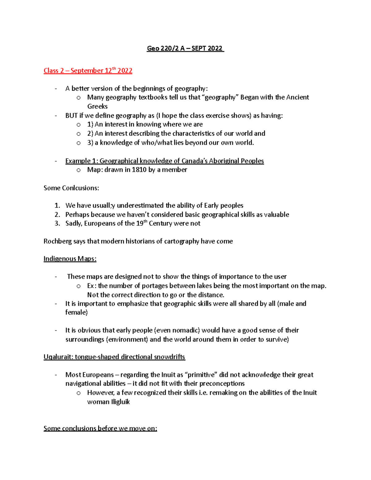 Geo 220 - MY NOTES - Geo 220/2 A – SEPT 2022 Class 2 – September 12th ...