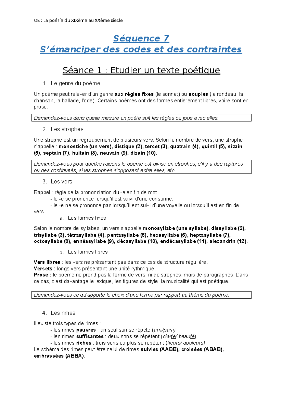 Trame prof s quence 7 provisoire - Séquence 7 S’émanciper des codes et ...