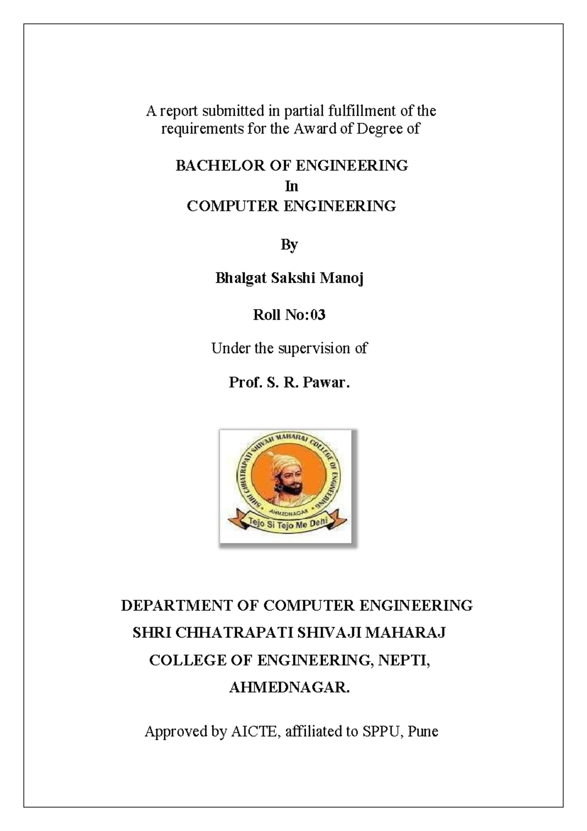 CC Mini project - xvgdfgrgrgbvfvvr - A report submitted in partial ...