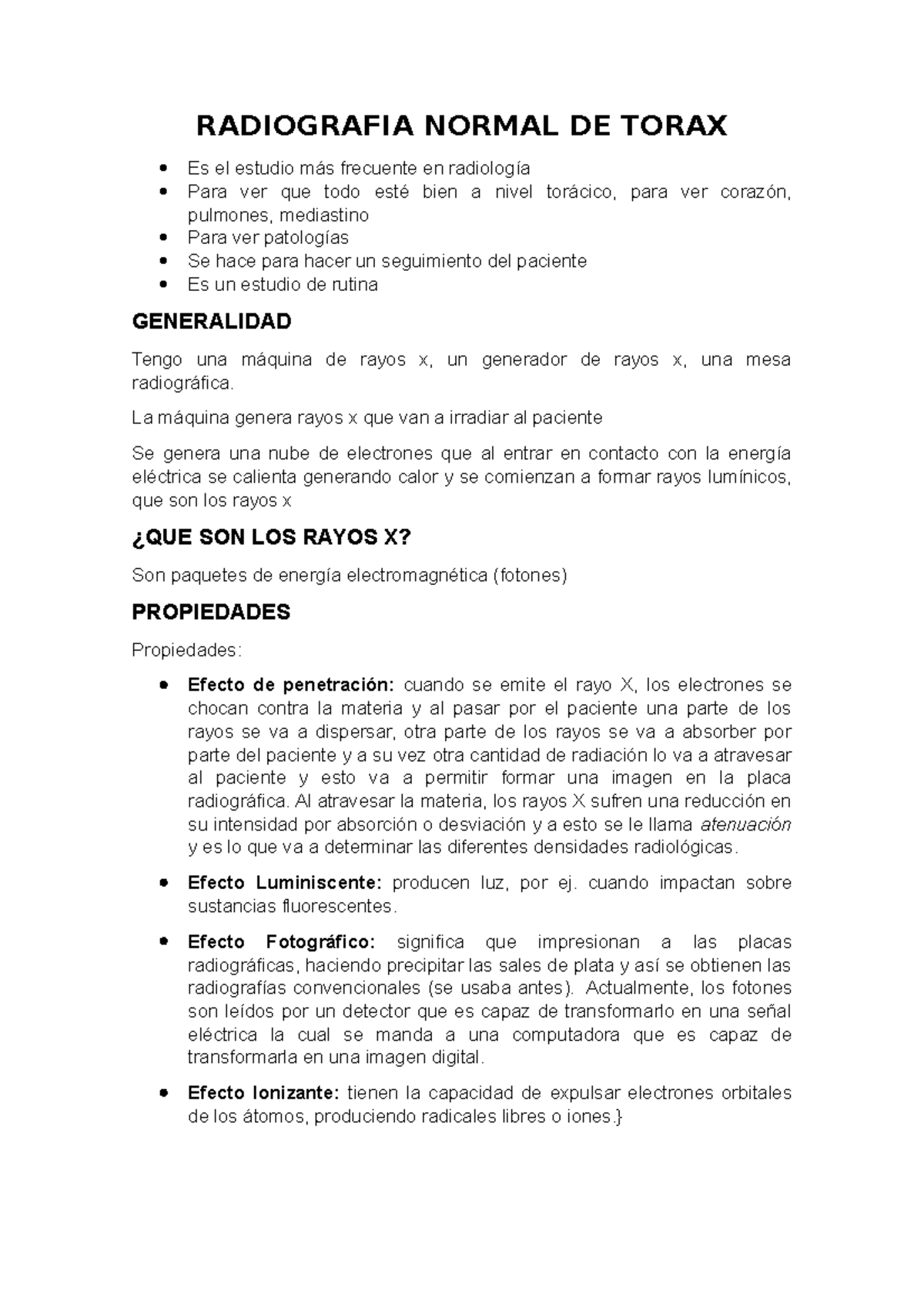 Radiografia Normal DE Torax - RADIOGRAFIA NORMAL DE TORAX Es el estudio ...
