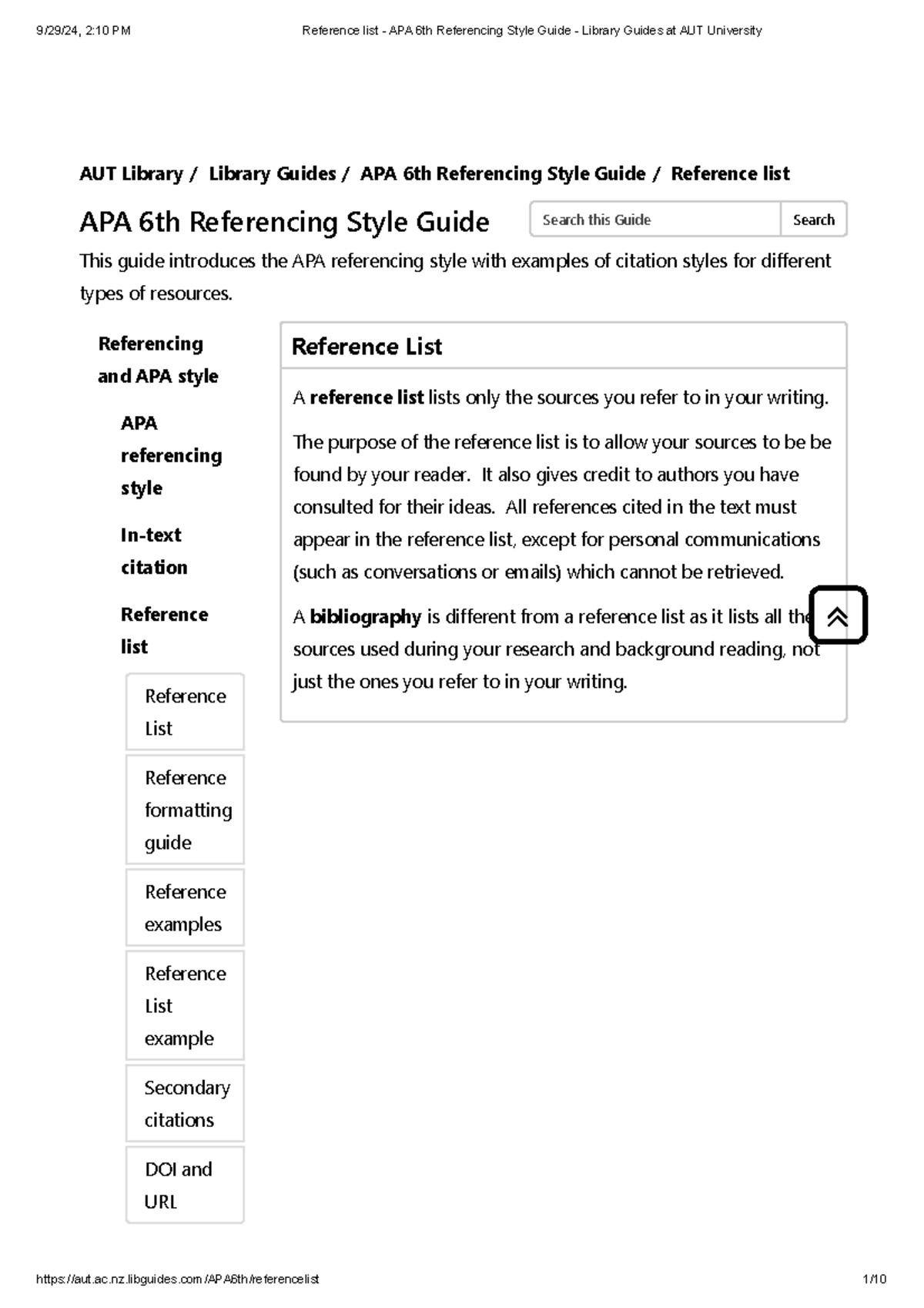 Reference List Apa 6th Referencing Style Guide Library Guides At Aut University Aut