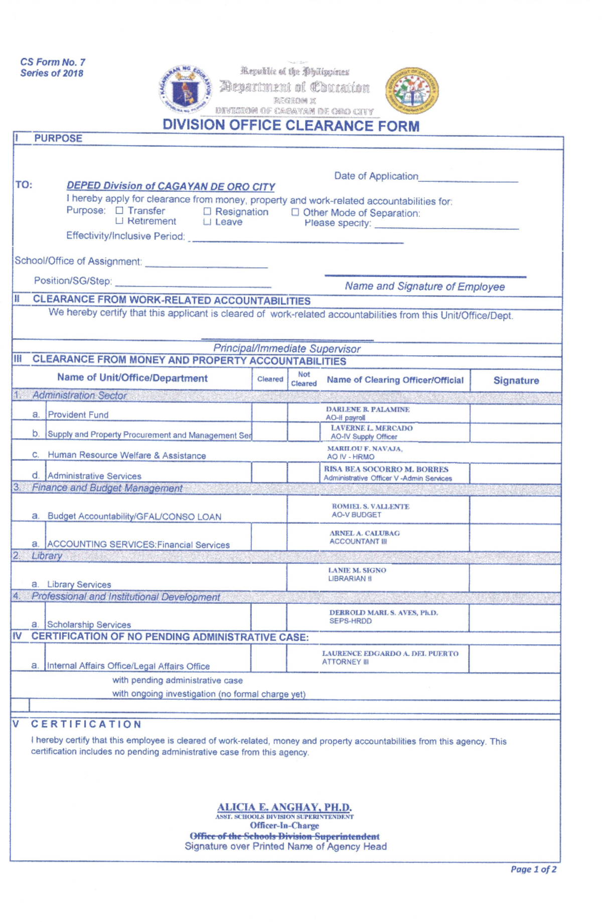 Division Clearance - Nothing - Bachelor of Elementary Education - Studocu