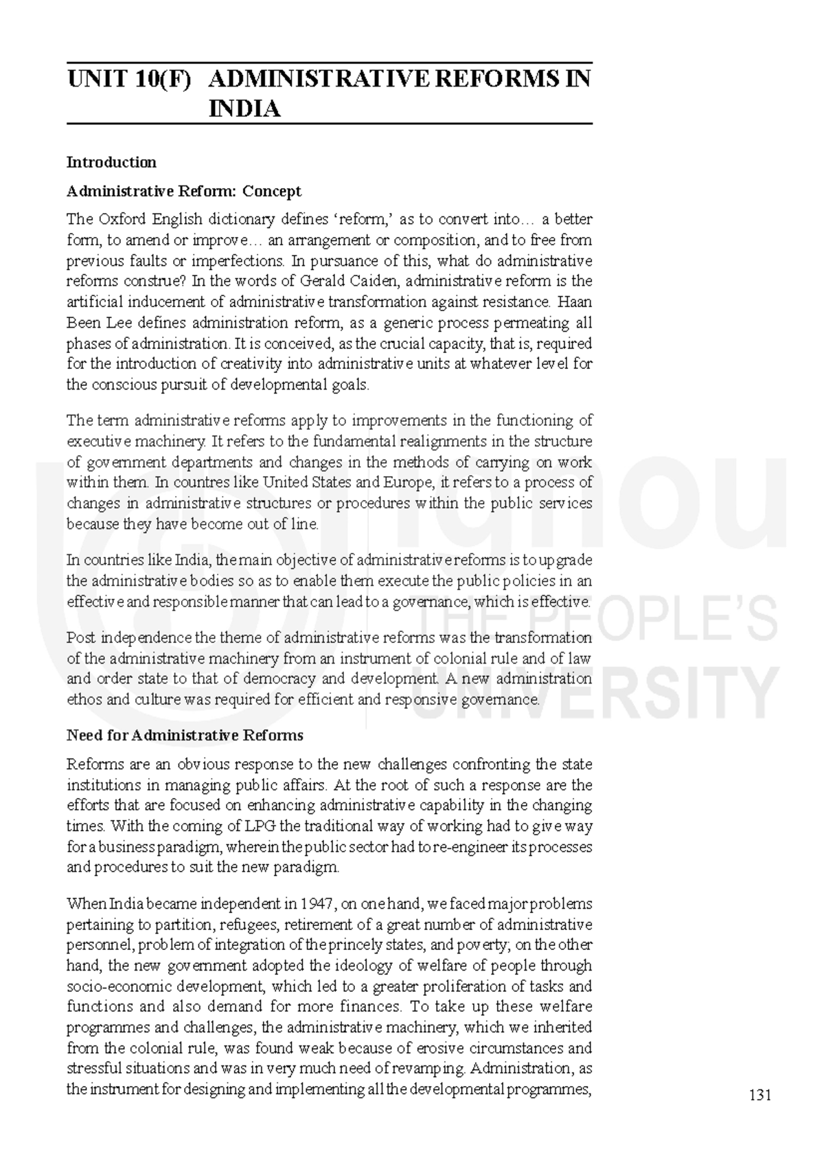 Administrative Reforms - Administrative Reforms UNIT 10(F) ADMINISTRATIVE REFORMS IN Commission ...