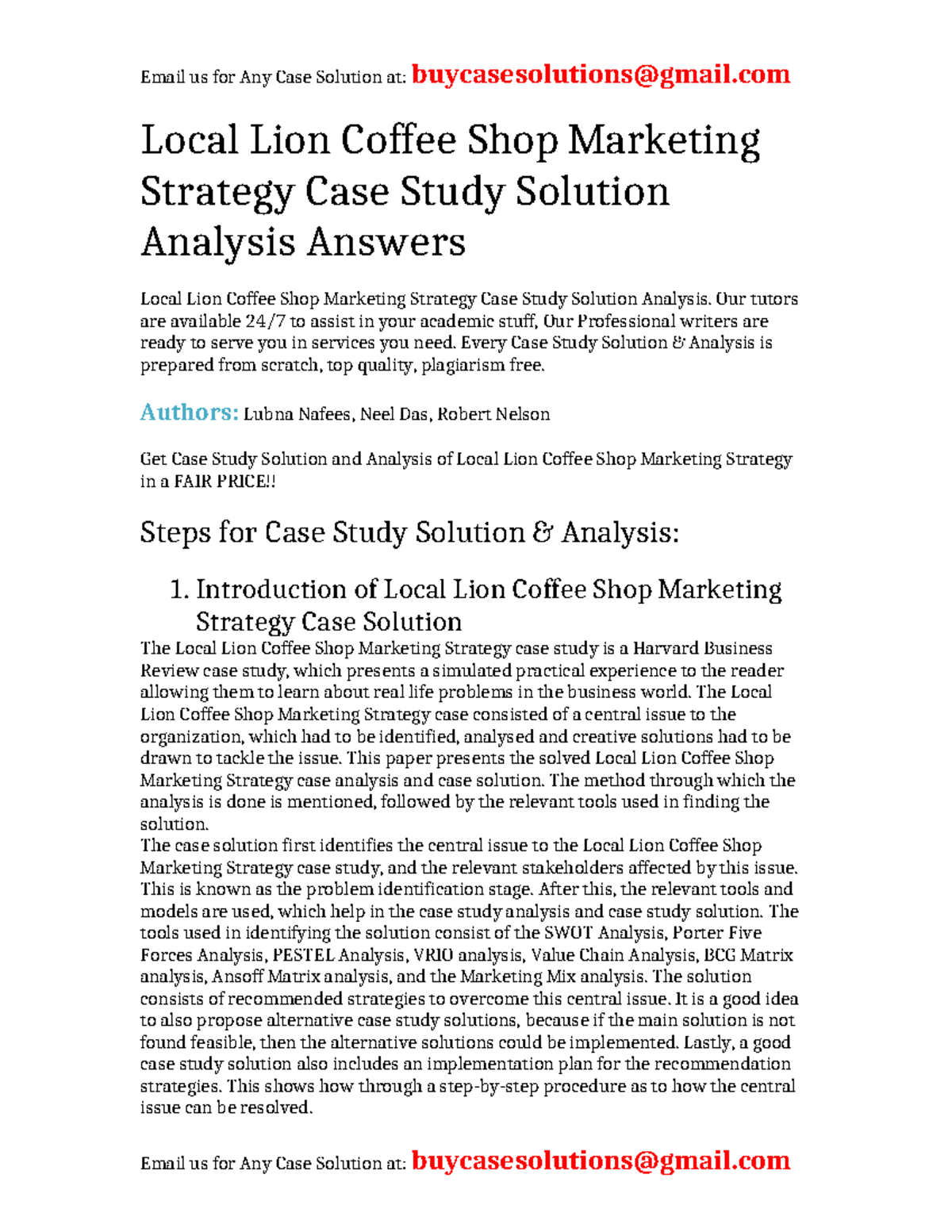 Case Solution Local Lion Coffee Shop Marketing Strategy - Local Lion ...