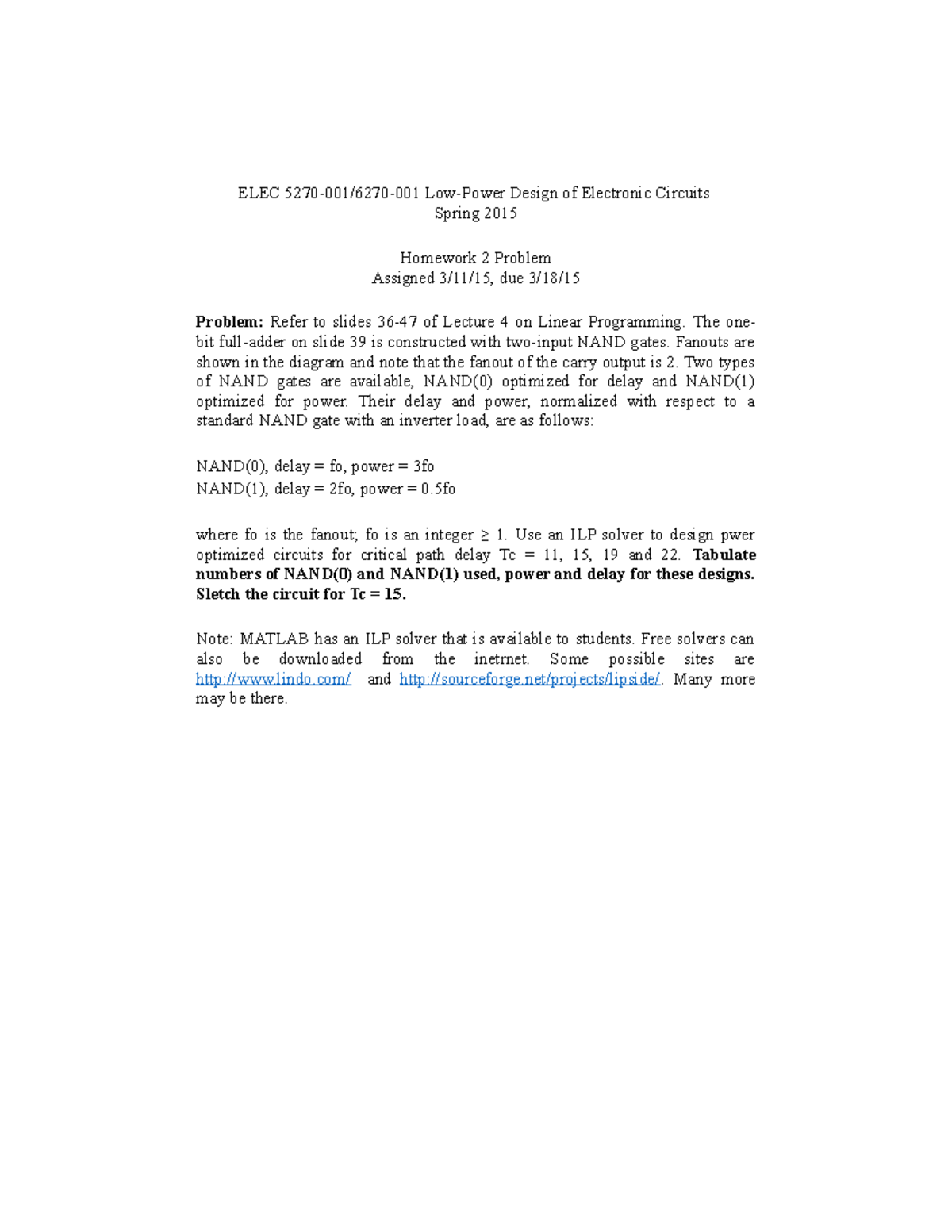 Hw2prob - diehiudeuide - ELEC 5270-001/6270-001 Low-Power Design of ...