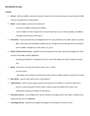 Media and Information Literature Module 1 - Media and Information ...