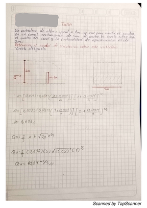 Practica N° 7 Flujo BAJO UNA Compuerta Plana Vertical - LABORATORIO DE ...