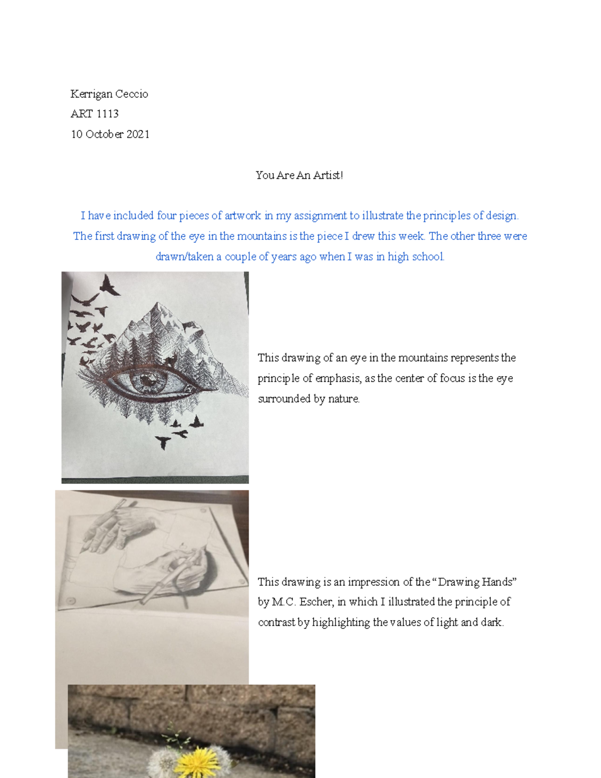 You Are An Artist - This is my coursework for the course ART 1113. I ...