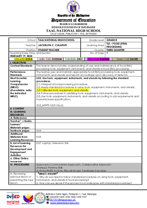 Lesson Plan Hand Tools - LEESON - TEXAS CTE LESSON PLAN txcte Lesson ...