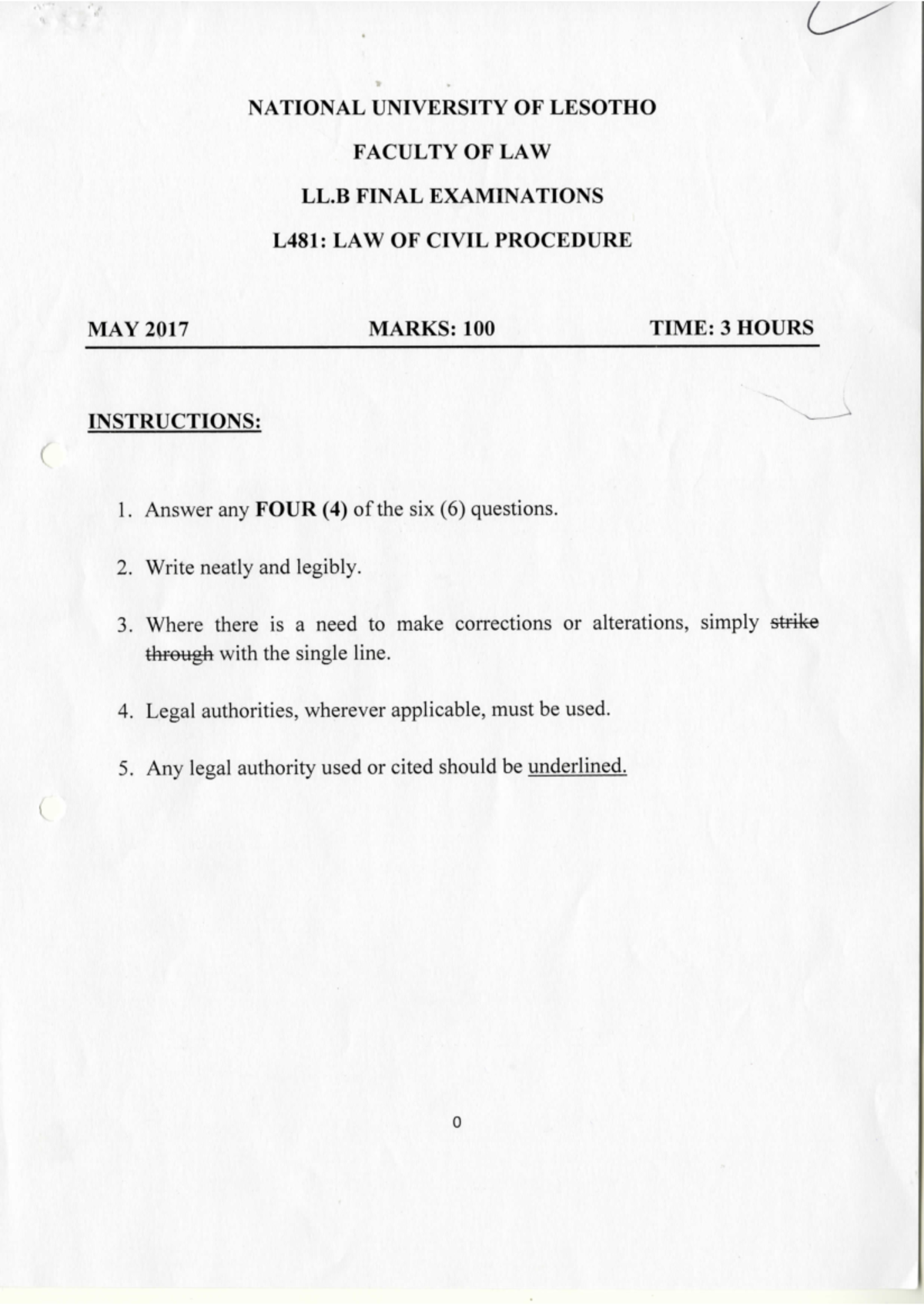 L481-05-2017 - I need material to read about Civil Procedure - NATIONAL ...