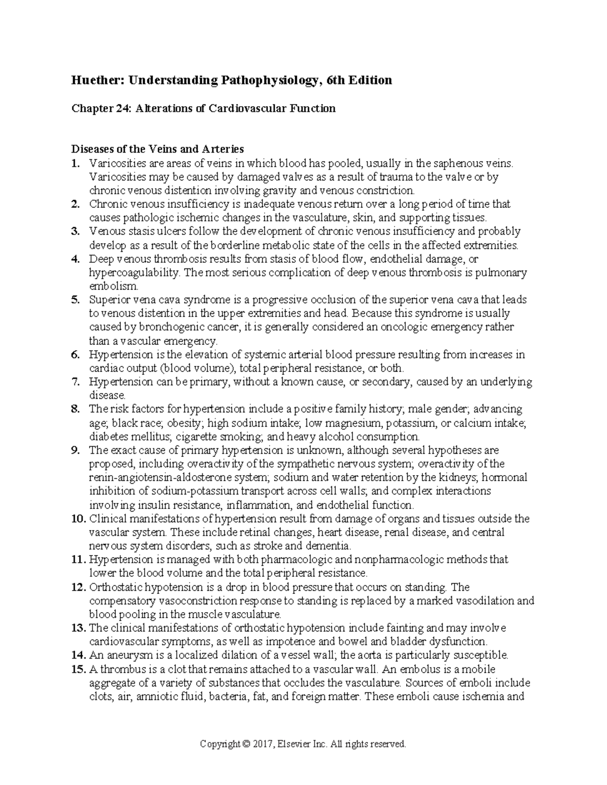 Chapter 024 Summary - Understanding Pathophysiology - Huether ...