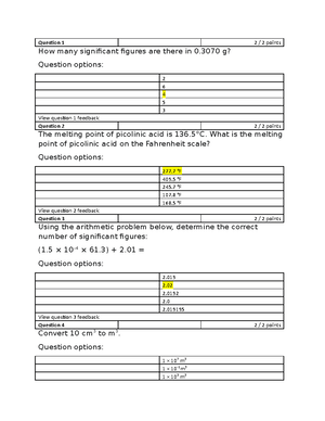 Chem 133 Lesson 4 Quiz - Question 1 4 / 4 points Which bond has the ...