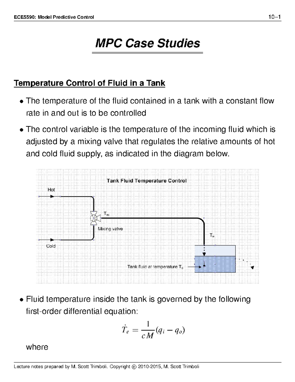 MPC Case Studies - 2019-2020 Lecture Notes - ECE5590: Model Predictive ...