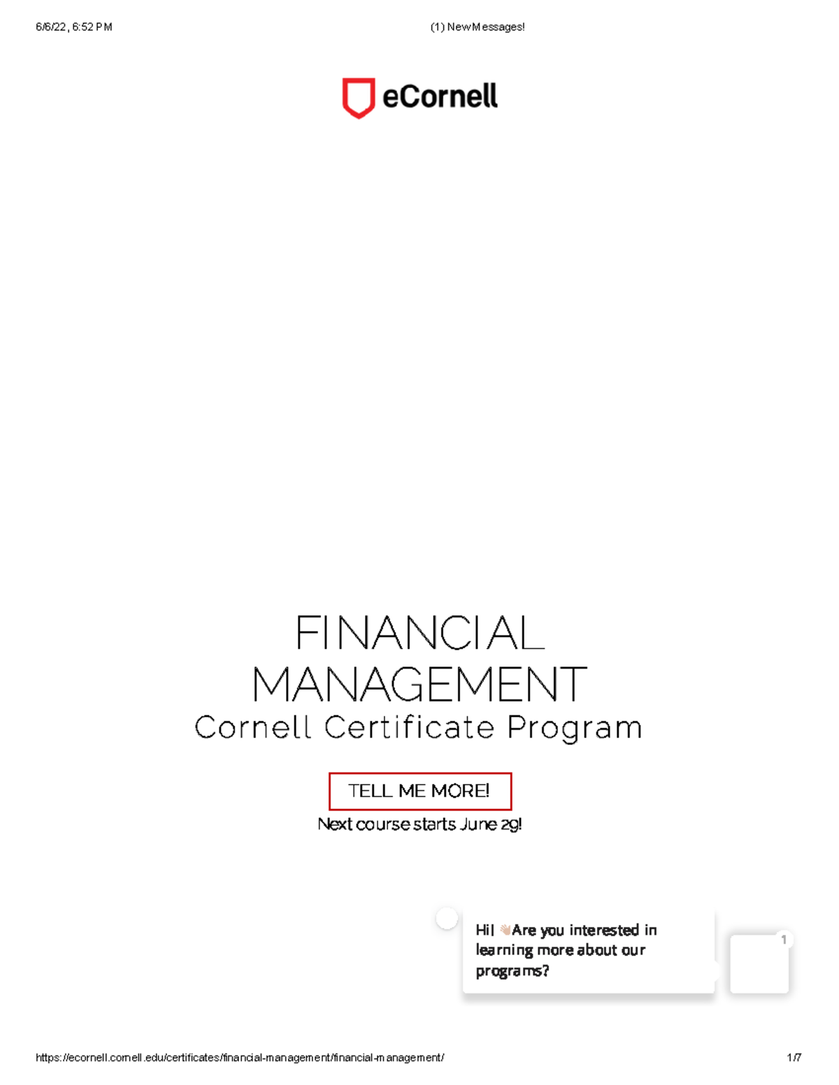 Online Finance Certificate Program - e Cornell - FINANCIALFINANCIAL ...