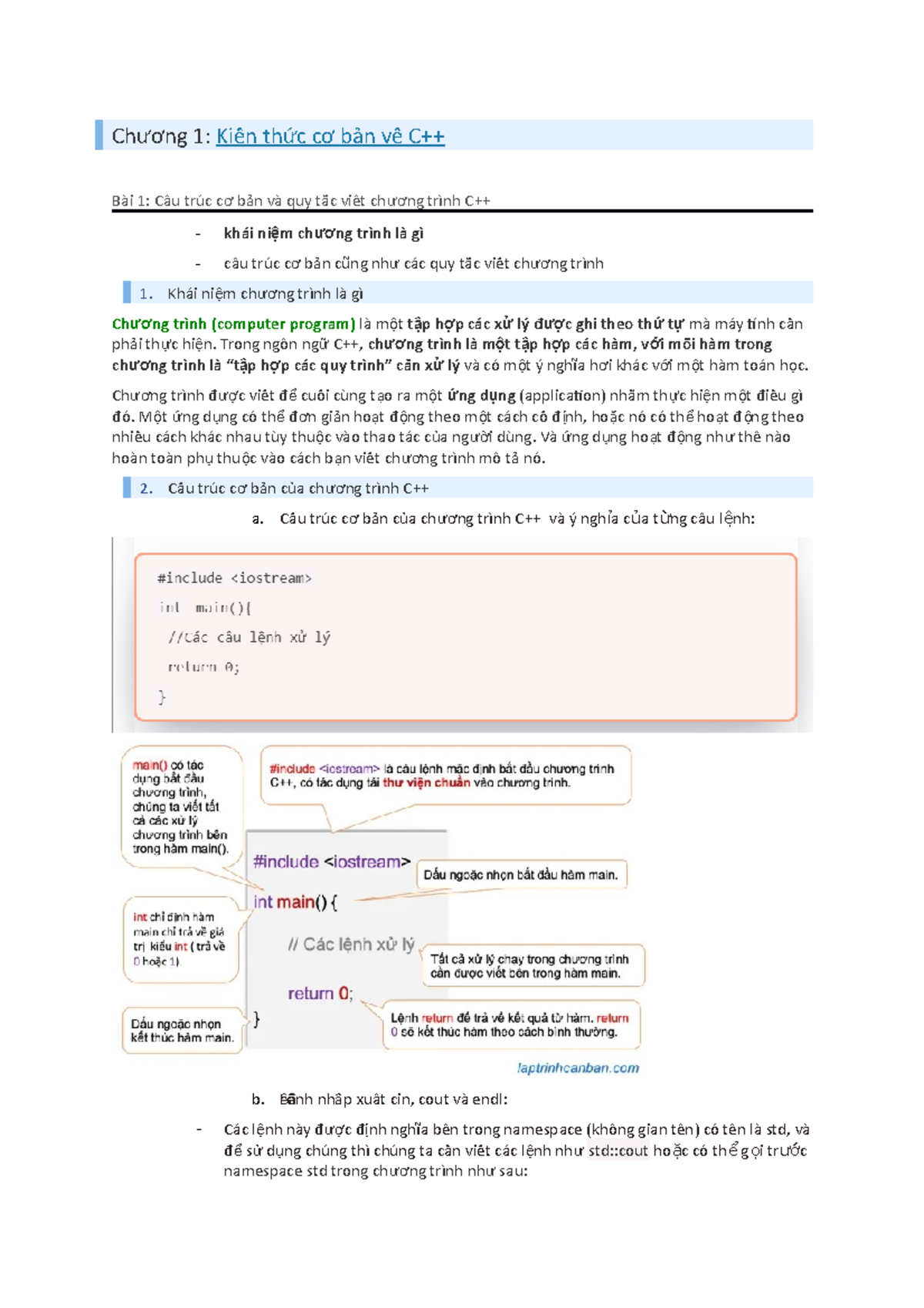 ICP - Chương 1: Kiếến th c c b n vếề C++ứ ơ ả Bài 1: Cấếu trúc c b n và quy tắếc viếết chơ ả ...