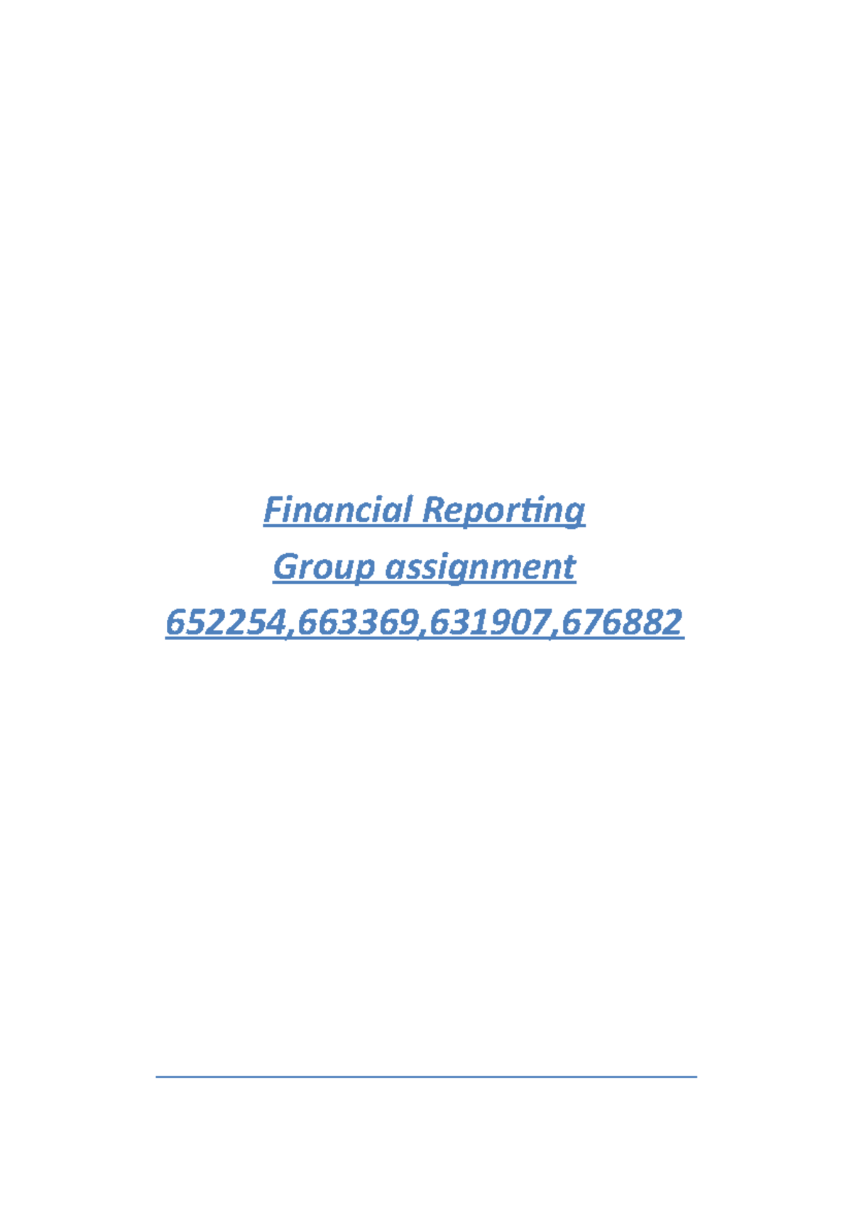 financial reporting - comparison of two companies - Financial Reporting ...