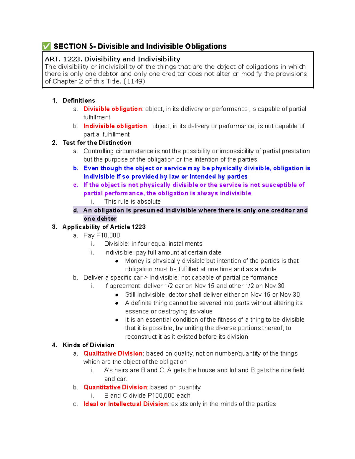 OBLI Chapter 3 Section 5 Notes - SECTION 5- Divisible and Indivisible ...