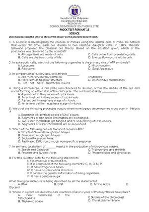 Summative test Science 5. Chapter 1 - FIRST QUARTER SUMMATIVE TEST IN ...