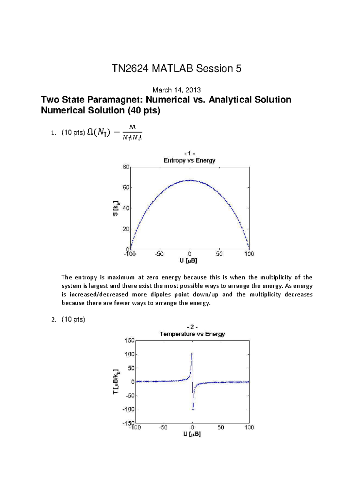 Matlab session 5 Questions + Solutions - TN2624 MATLAB Session 5 March ...