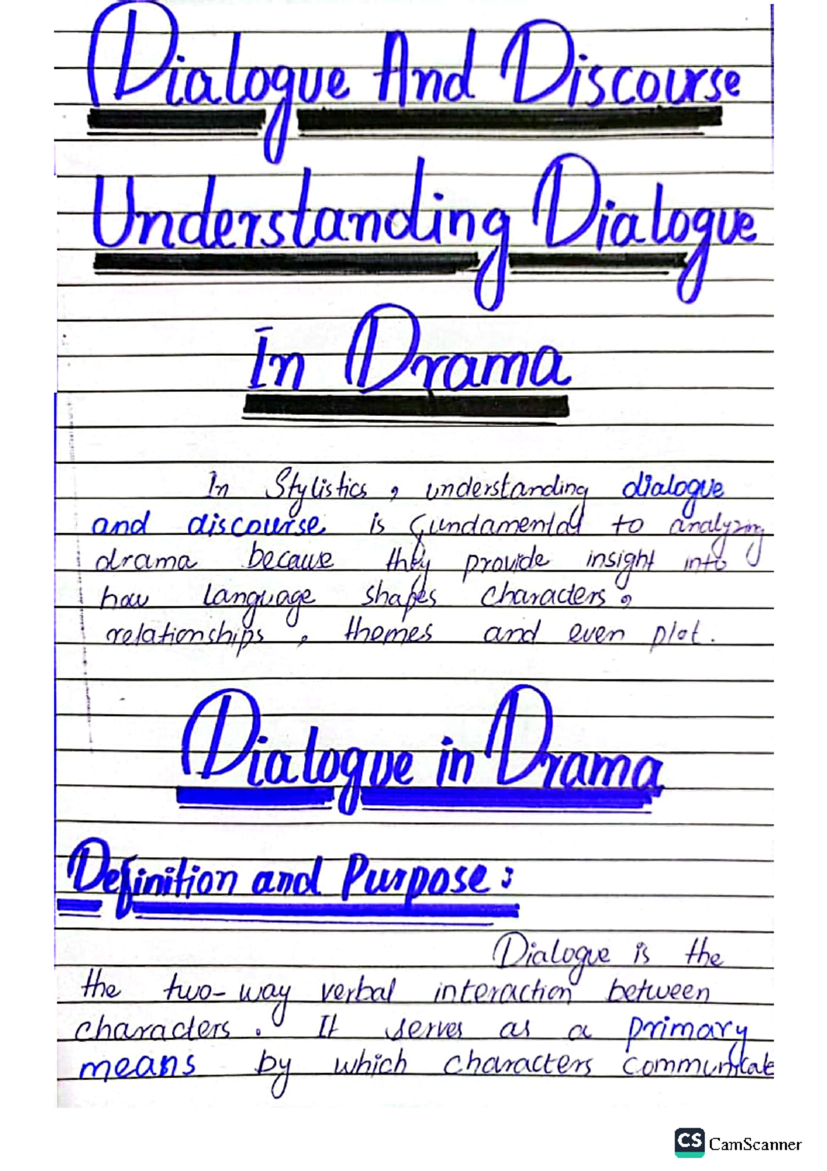 Stylistics - Pintague in Drama Definition and Purpose Dialogue is the ...