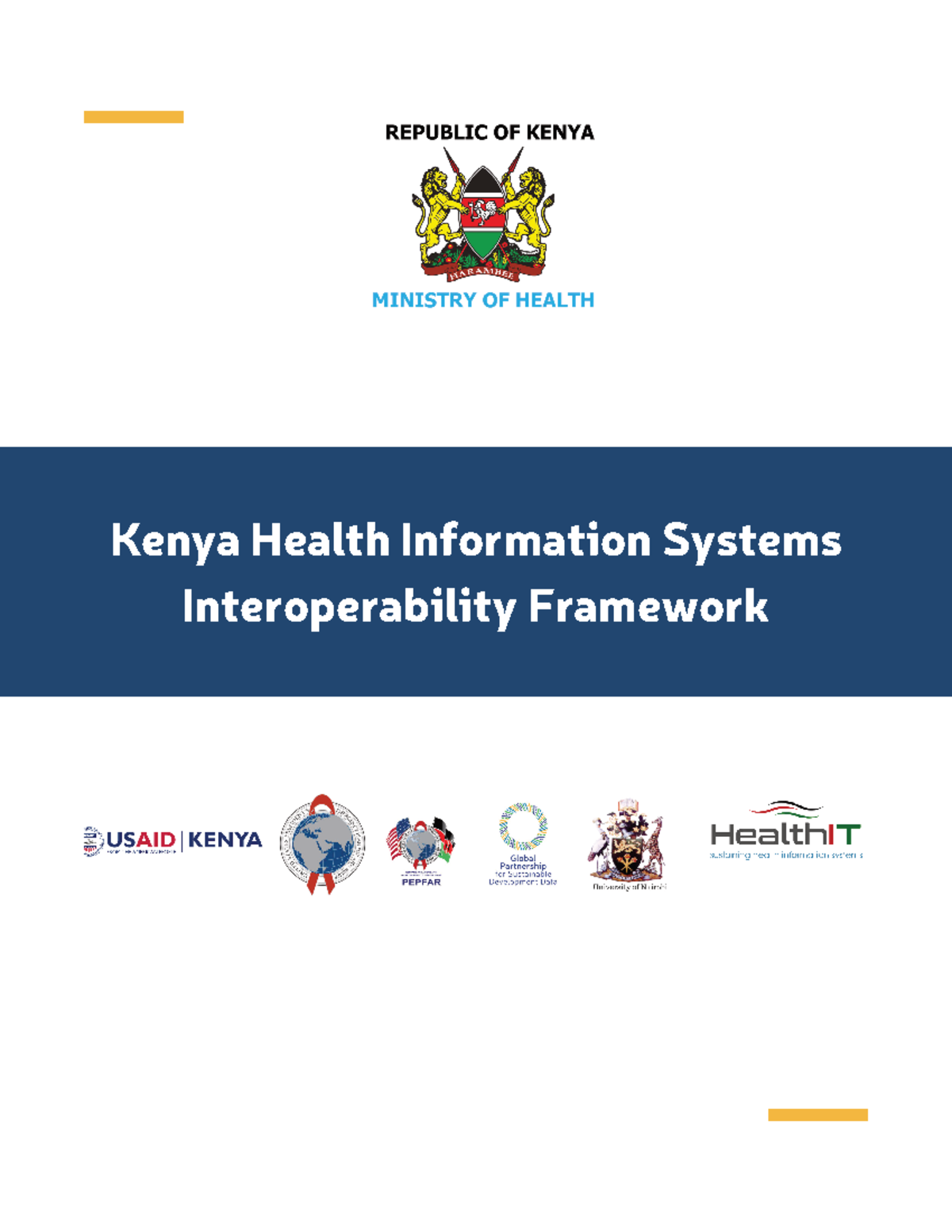 Kenya Health Information Systems Interoperability Framework - - Studocu