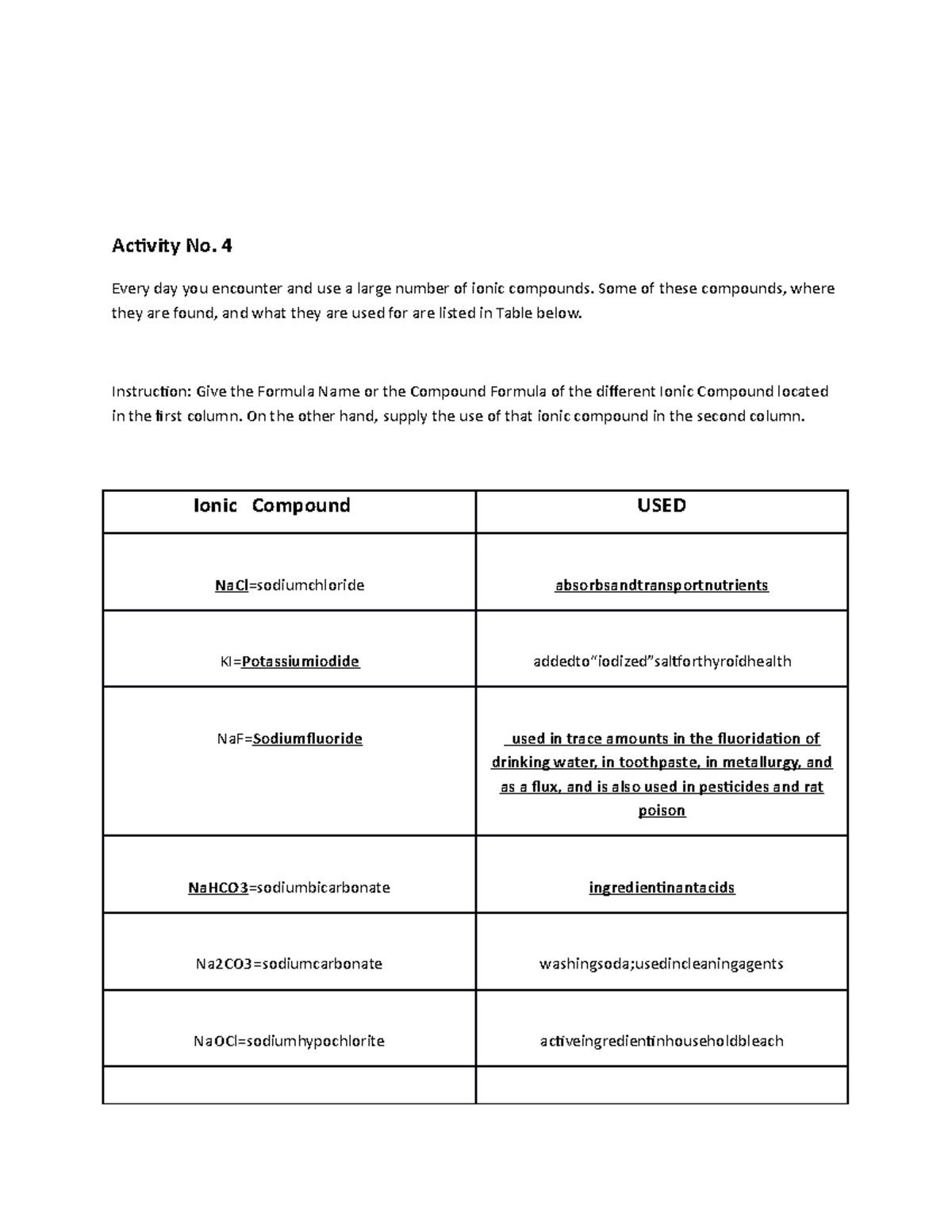 Albie D. Bautista - Activity 4 - Activity No. 4 Every day you encounter and use a large number ...