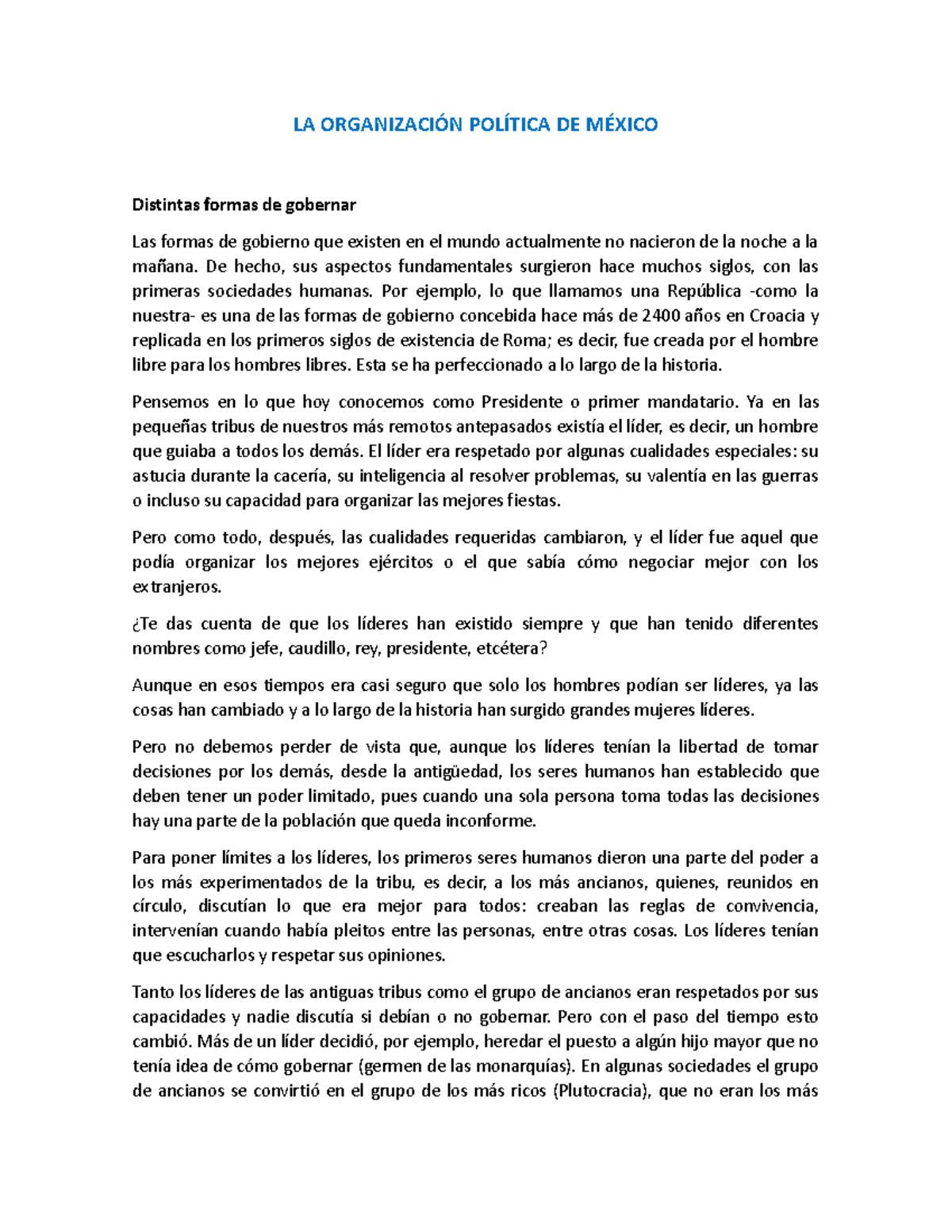 LA Organización Política DE México - LA ORGANIZACIÓN POLÍTICA DE MÉXICO ...