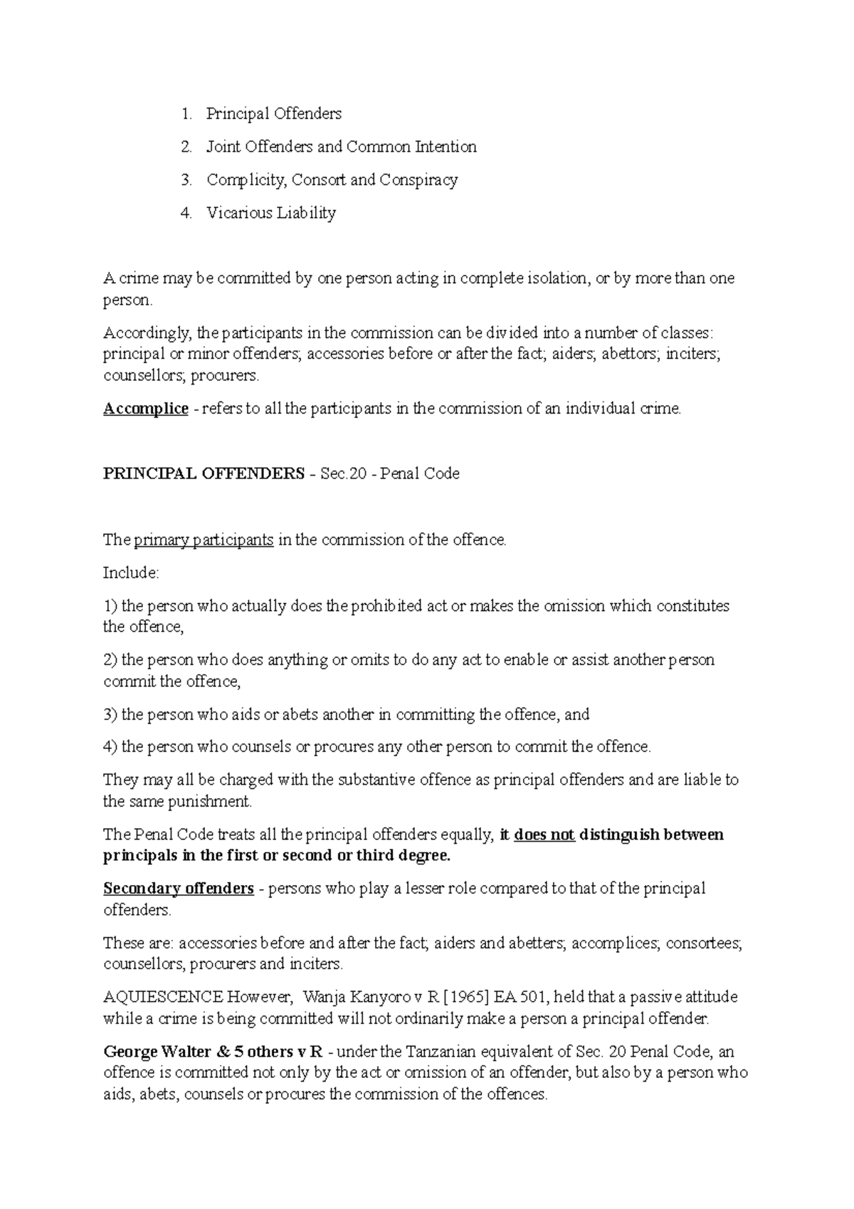 Criminal law - Parties to offences - Principal Offenders Joint ...