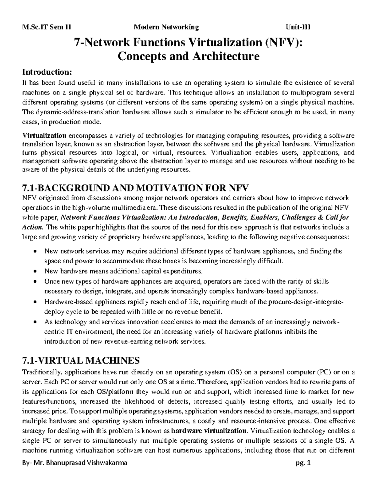 UNIT 3 - 7 - Network Functions Virtualization (NFV): Concepts and ...