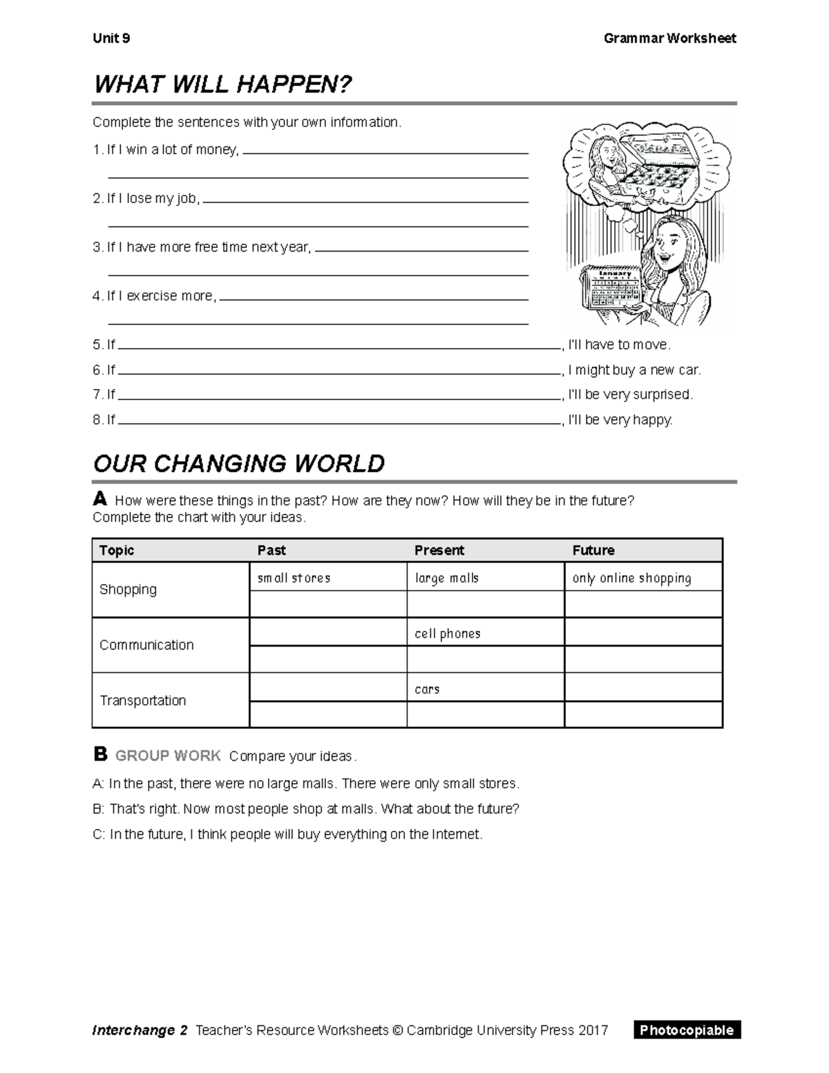 Interchange 5th Ed Level 2 Unit09 Grammar Worksheet - Unit 9 Grammar Worksheet WHAT WILL HAPPEN ...