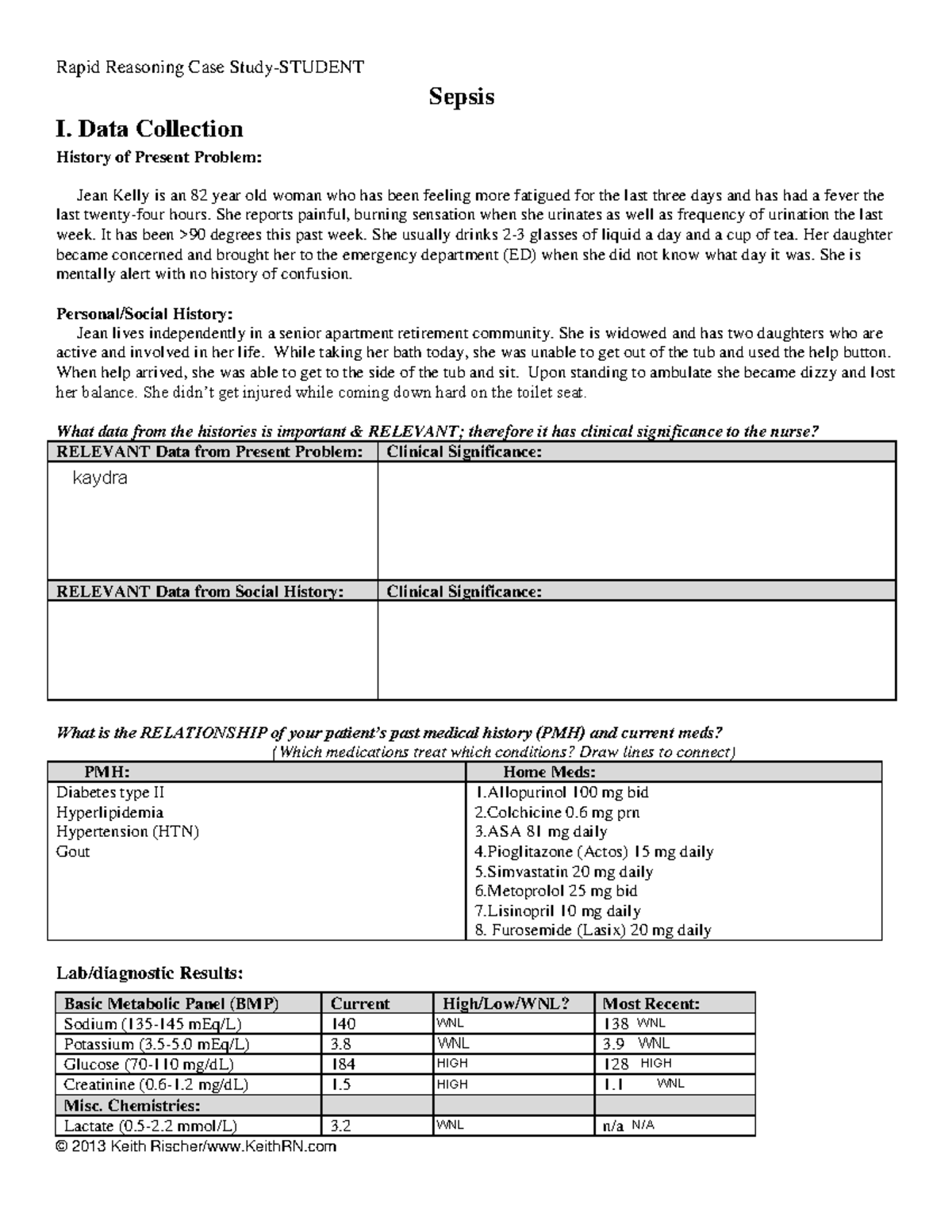 Sepsis Rapid Reasoning Case Study Term 4 - Rapid Reasoning Case Study ...