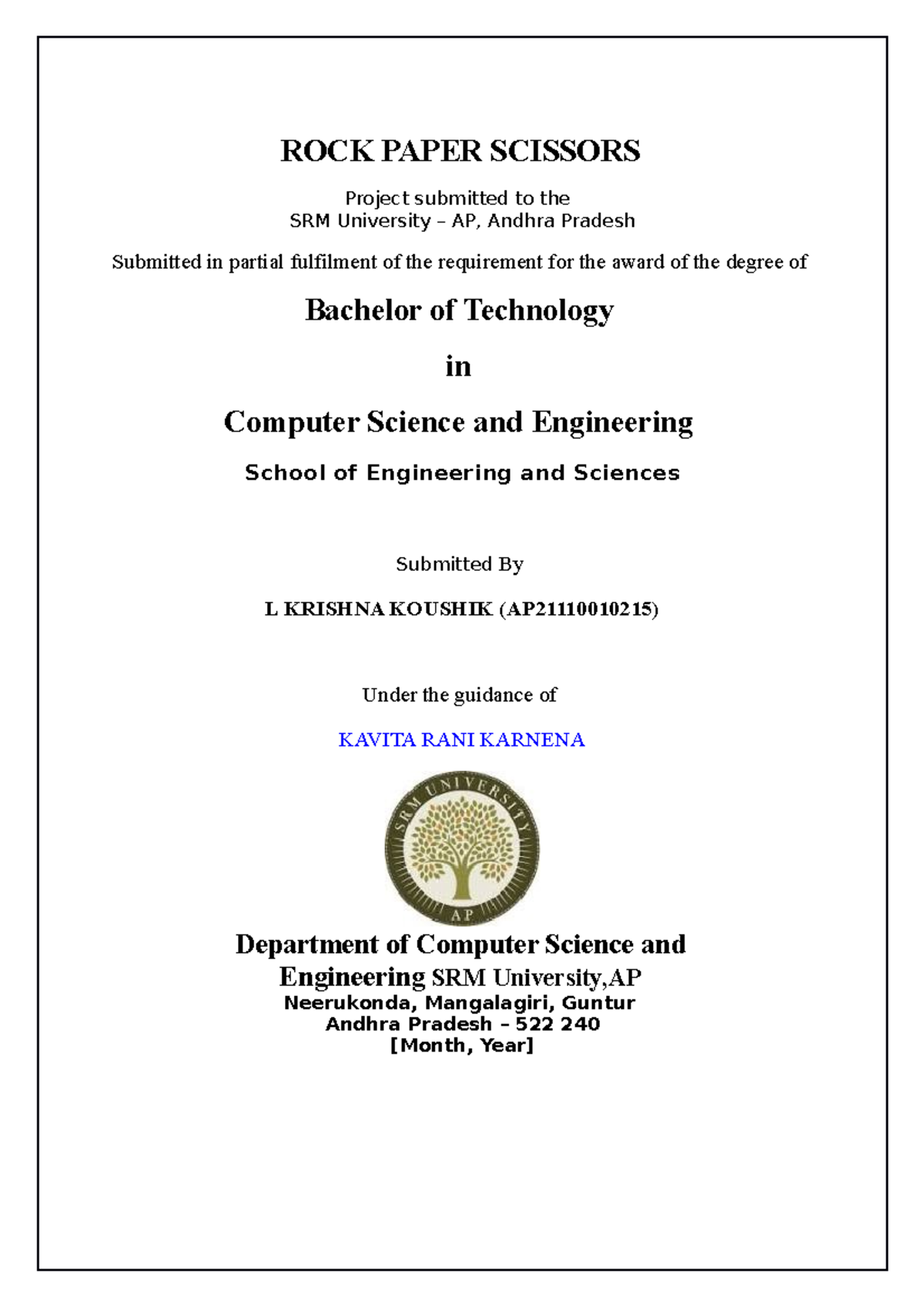 AP21110010215 Rock-Paper-Scissor - ROCK PAPER SCISSORS Project ...